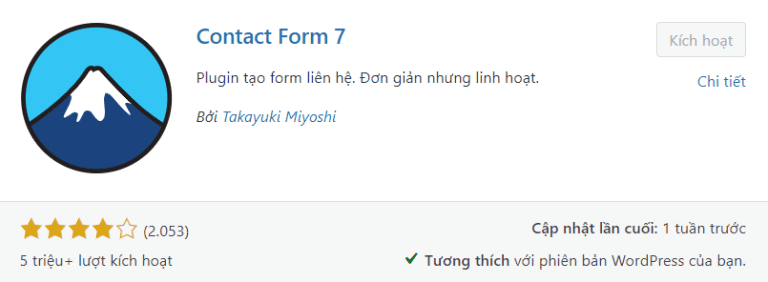 Hướng dẫn sử dụng Contact Form 7 trong WordPress